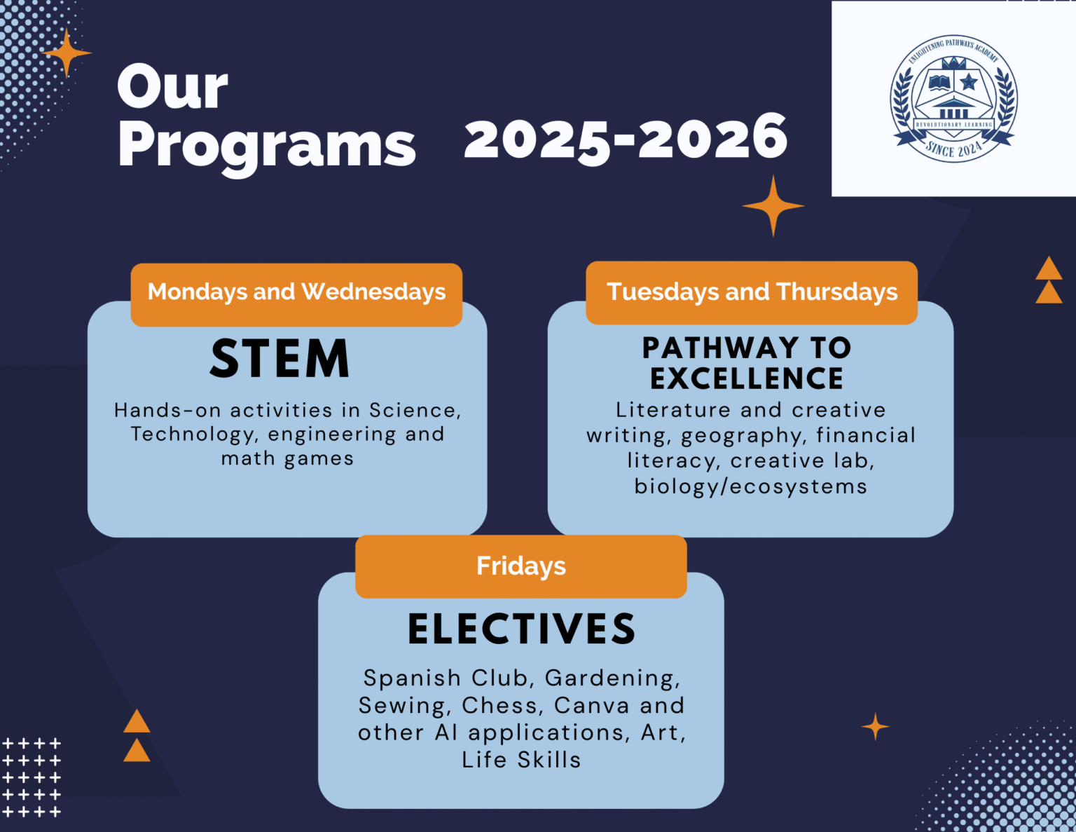 Our Programs 2025-2026 – ENLIGHTENING PATHWAYS ACADEMY